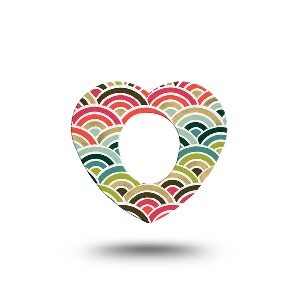 ExpressionMed Coral Mint Dexcom G7 Heart Adhesive Patch - Diabeticsupply.co.uk