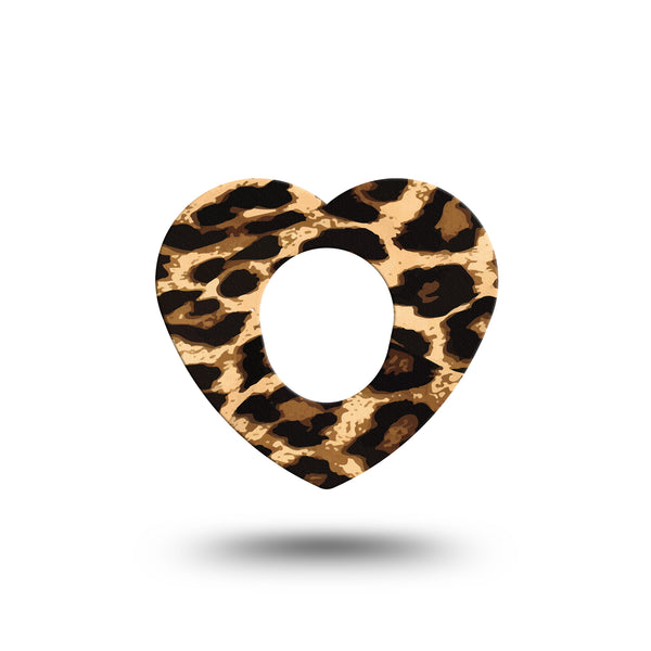 ExpressionMed Leopard Print Dexcom G7 Heart Adhesive Patch - Diabeticsupply.co.uk