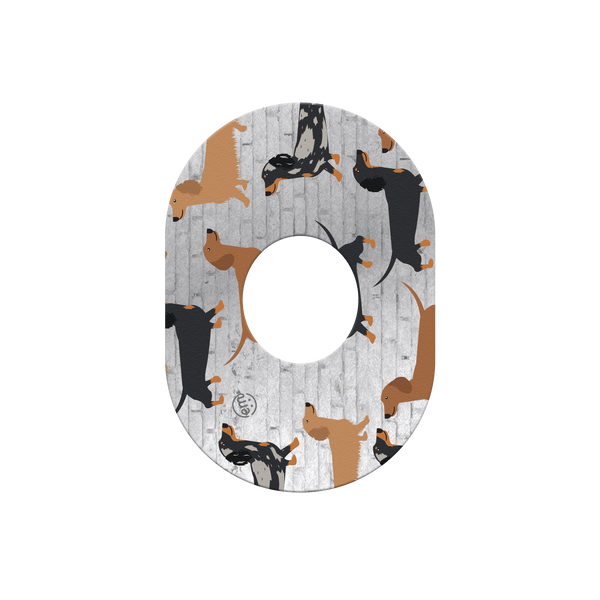 ExpressionMed Dancing Dachshunds Adhesive Patch Dexcom G7/Dexcom ONE+ - Diabeticsupply.co.uk