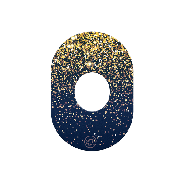 ExpressionMed Gold Sparkles Adhesive Patch Dexcom G7/Dexcom ONE+ - Diabeticsupply.co.uk