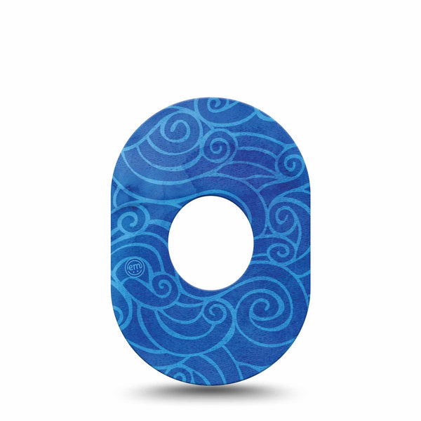 ExpressionMed Watercolour Waves Adhesive Patch Dexcom G7/Dexcom ONE+ - Diabeticsupply.co.uk