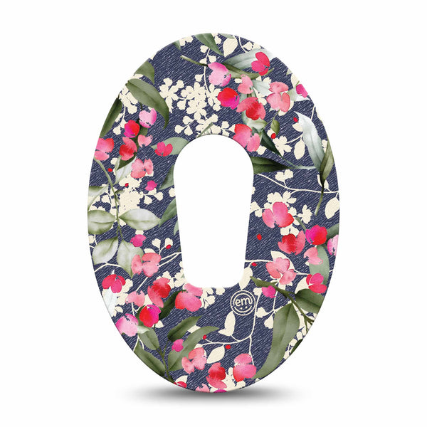 ExpressionMed Denim Flowers Adhesive Patch Dexcom G6/One - Diabeticsupply.co.uk
