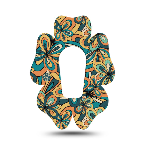 ExpressionMed G6/One 70s Vintage Flower Adhesive Patch Dexcom - Diabeticsupply.co.uk