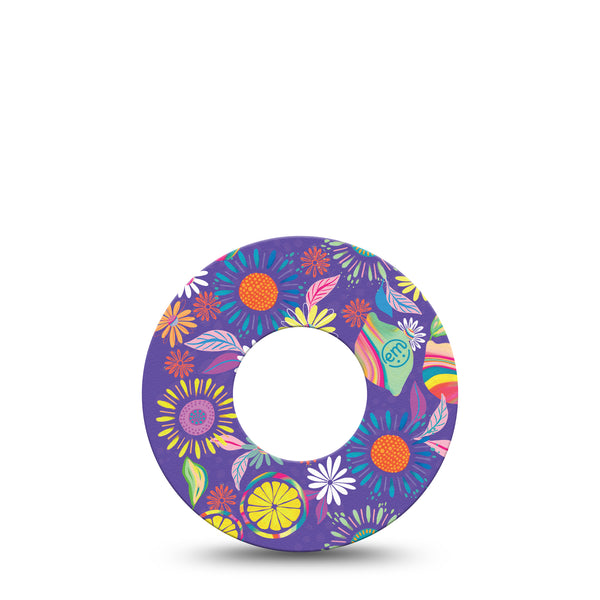 ExpressionMed Purple Flower Adhesive Patch Freestyle Libre 2 - Diabeticsupply.co.uk