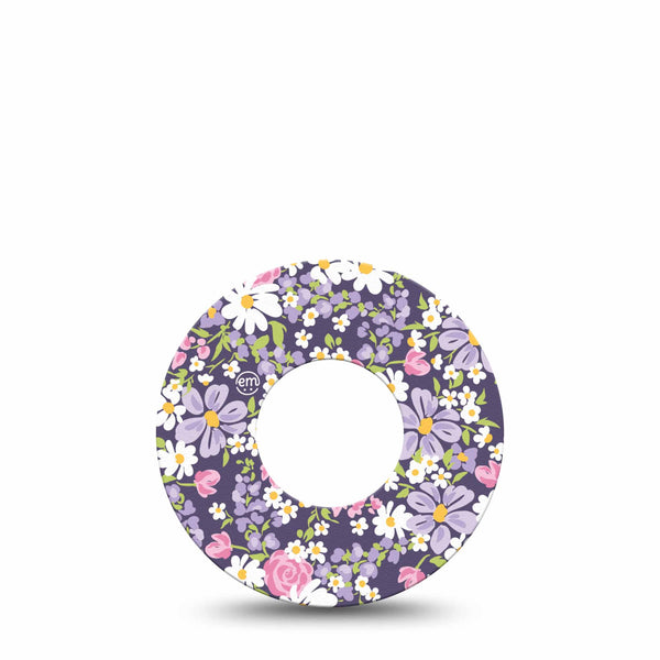 ExpressionMed Purple and Pink Flowers Adhesive Patch Freestyle Libre 2 - Diabeticsupply.co.uk
