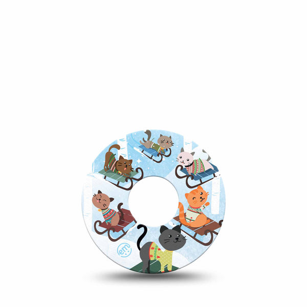 ExpressionMed Sledding Cats Adhesive Patch Freestyle Libre 3 - Diabeticsupply.co.uk