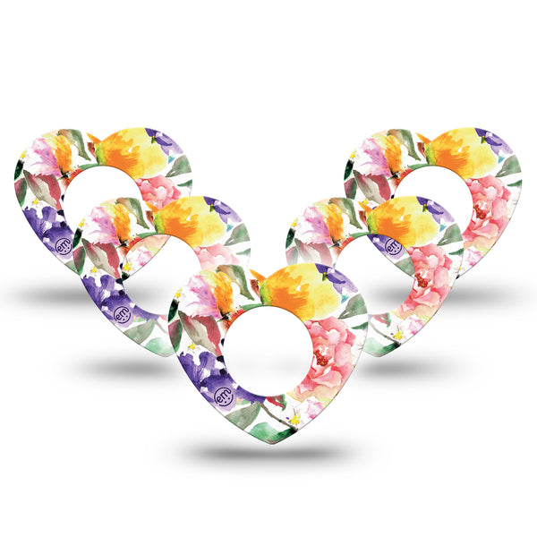 ExpressionMed Floral Art Heart Shaped Adhesive Patch Freestyle Libre 2 - Diabeticsupply.co.uk