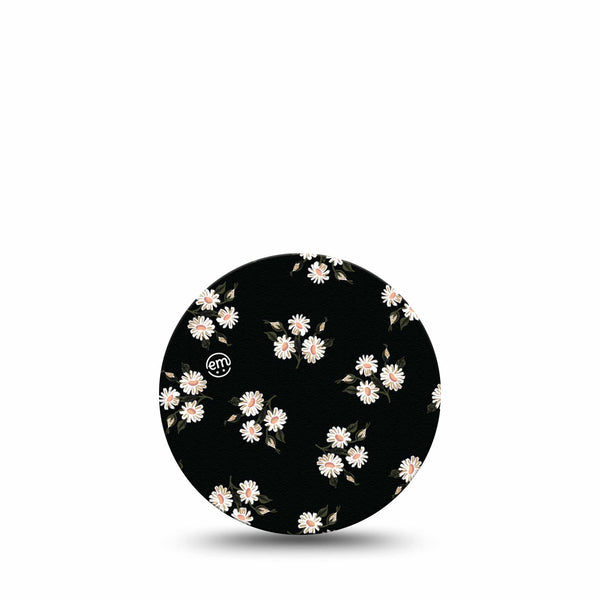 ExpressionMed OverPatch Black Daisies Adhesive Patch Freestyle Libre 3 - Diabeticsupply.co.uk