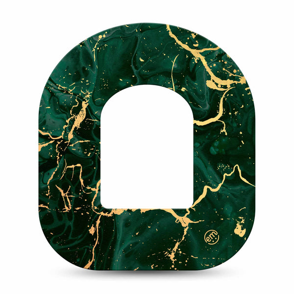 ExpressionMed Green & Gold Marble Adhesive Patch Omnipod - Diabeticsupply.co.uk