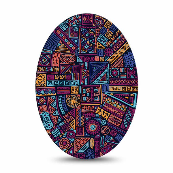 ExpressionMed Geometric Neon Adhesive Patch Oval - Diabeticsupply.co.uk