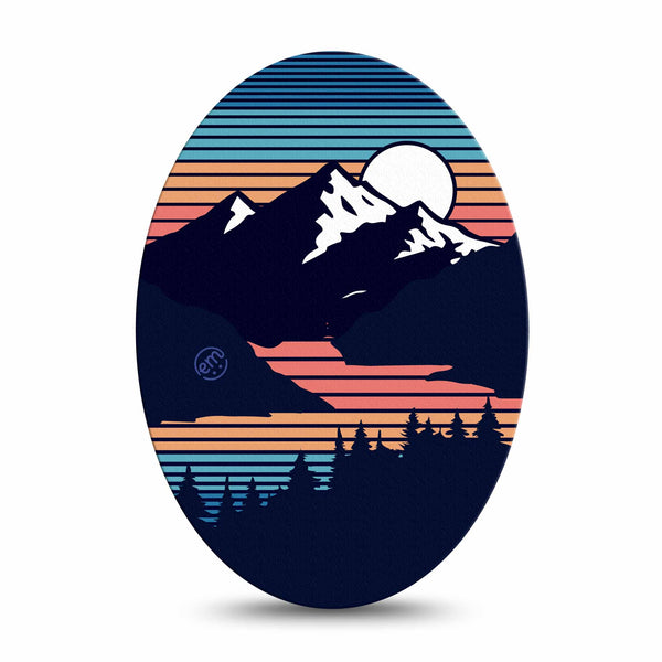 ExpressionMed Retro Mountains Adhesive Patch Oval - Diabeticsupply.co.uk