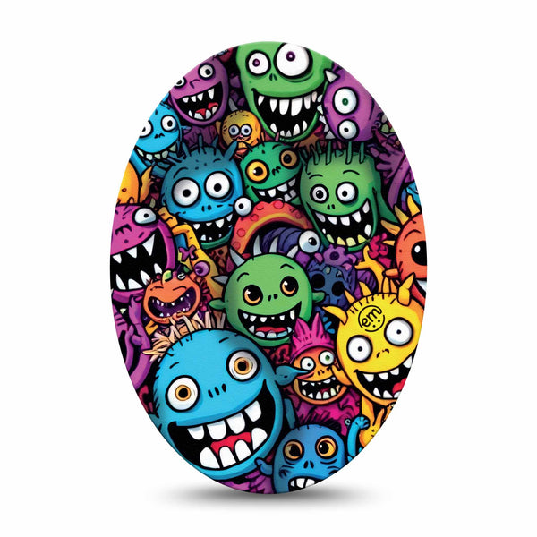ExpressionMed Funky Monsters Adhesive Patch Oval - Diabeticsupply.co.uk