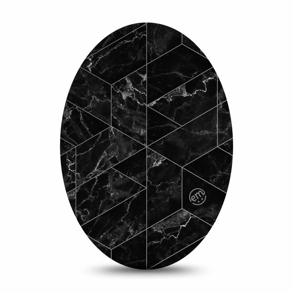 ExpressionMed Black Marble Adhesive Patch Oval - Diabeticsupply.co.uk