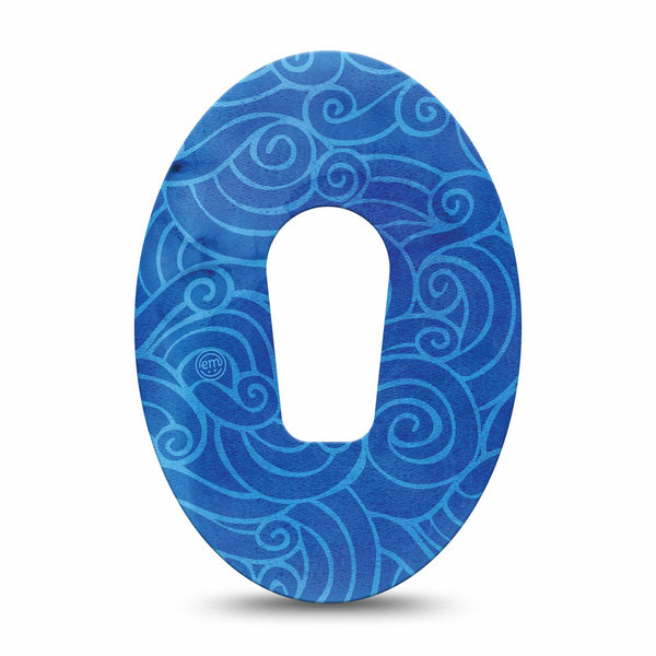 ExpressionMed Watercolour Waves Adhesive Patch Dexcom G6/One - Diabeticsupply.co.uk