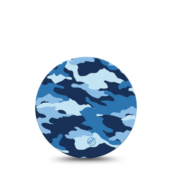 ExpressionMed OverPatch Blue Camo Adhesive Patch Freestyle Libre 2 or - Diabeticsupply.co.uk