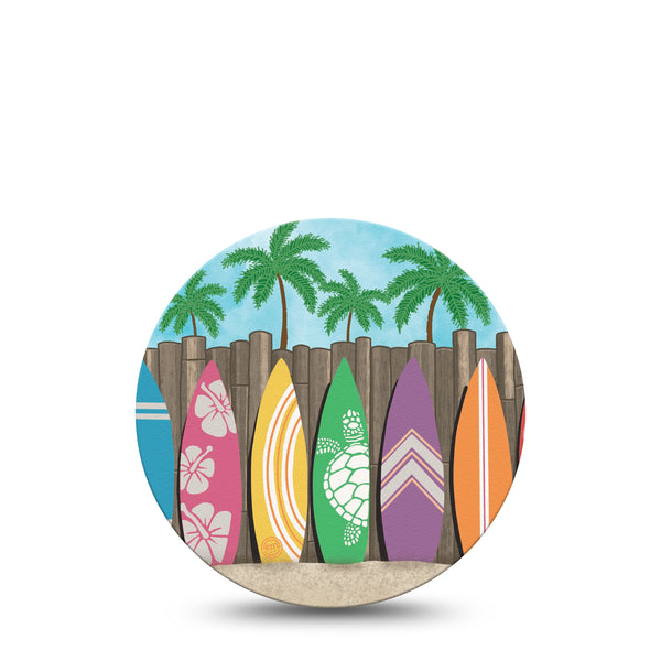 ExpressionMed OverPatch Surfs Up Adhesive Patch Freestyle Libre 2 or 3 - Diabeticsupply.co.uk