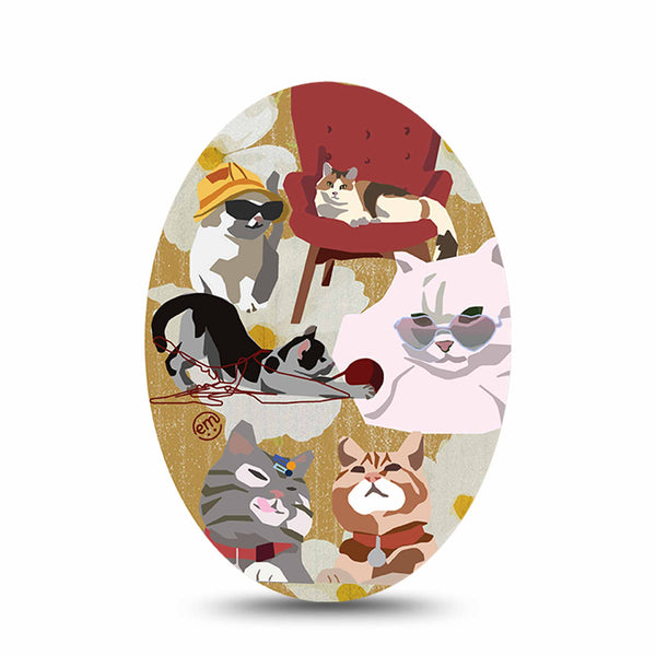 ExpressionMed Kitty Cats Adhesive Patch Oval - Diabeticsupply.co.uk