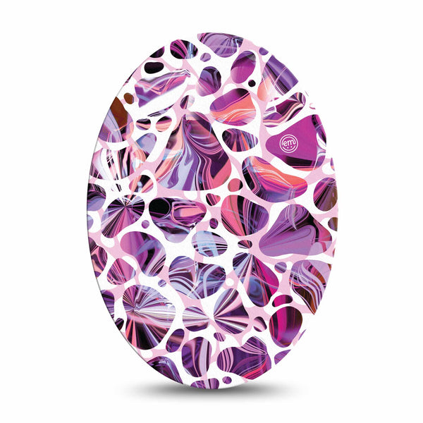 ExpressionMed Purple Pebbles Adhesive Patch Oval - Diabeticsupply.co.uk