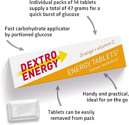 Dextro Energy Tablets - Orange (single pack) - Diabeticsupply.co.uk