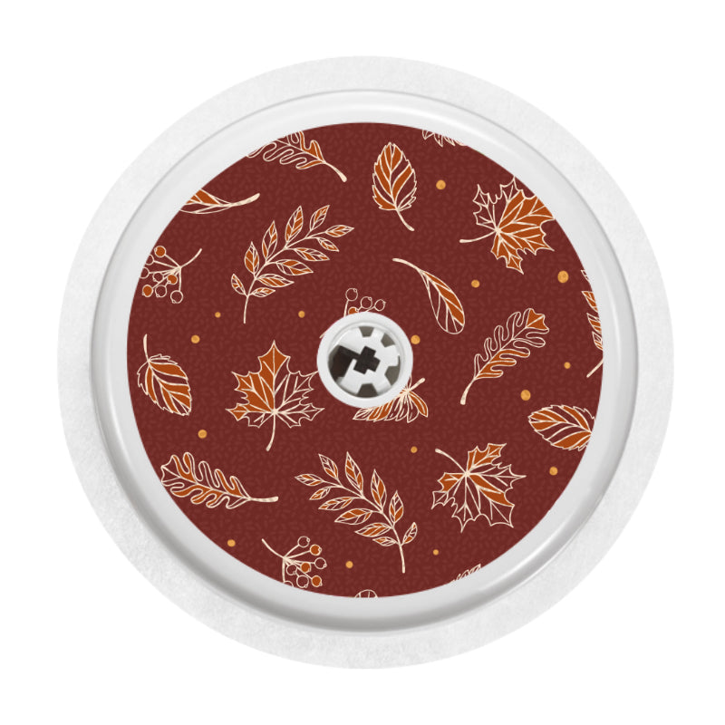Freestyle Libre 2 Sensor Sticker (Rust Leaves) - Diabeticsupply.co.uk
