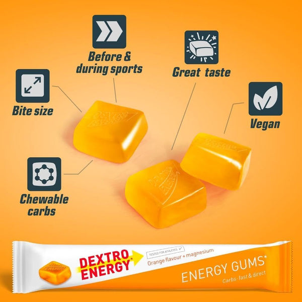 Dextro Energy Gums - Orange (single pack) - Diabeticsupply.co.uk
