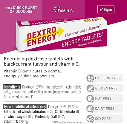 Dextro Energy Tablets - Blackcurrant (single pack) - Diabeticsupply.co.uk