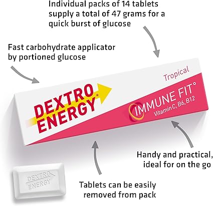 Dextro Energy Tablets - Tropical (single pack) - Diabeticsupply.co.uk