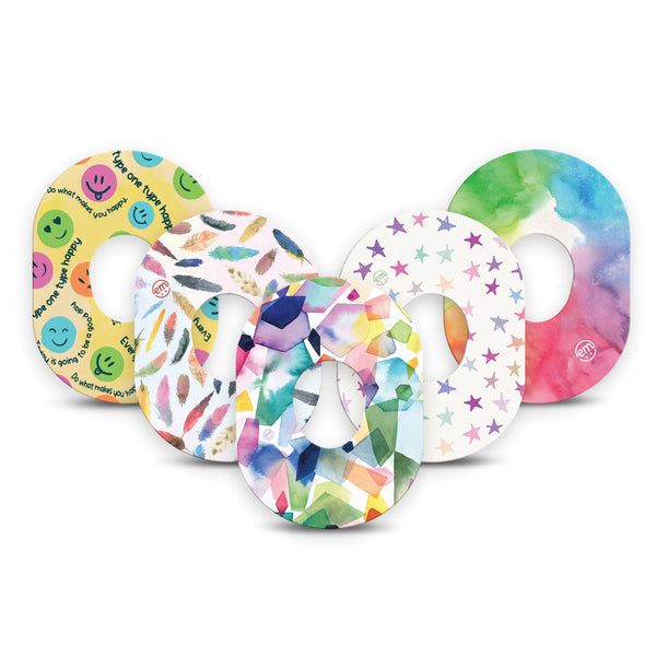 ExpressionMed Dexcom G7/Dexcom ONE+ Bright Summer Rainbows Variety Pat - Diabeticsupply.co.uk