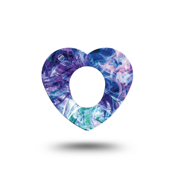 ExpressionMed Deep Purple Swirl Dexcom G7 Heart Adhesive Patch - Diabeticsupply.co.uk