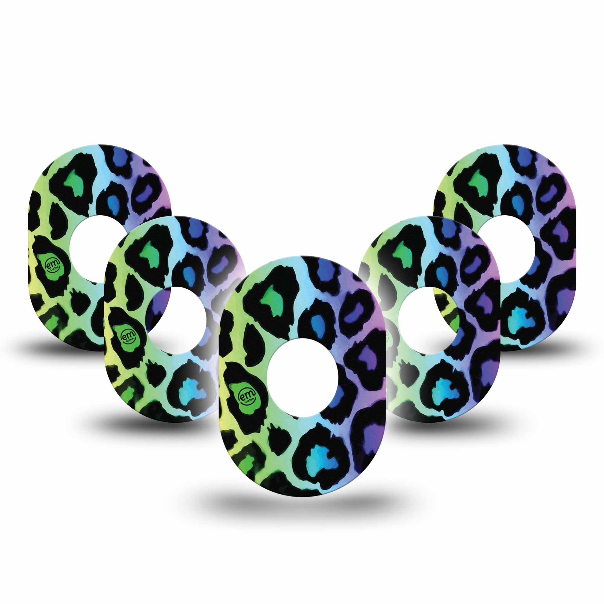 ExpressionMed Multicoloured Cheetah Adhesive Patch Dexcom G7/Dexcom ONE+ - Diabeticsupply.co.uk