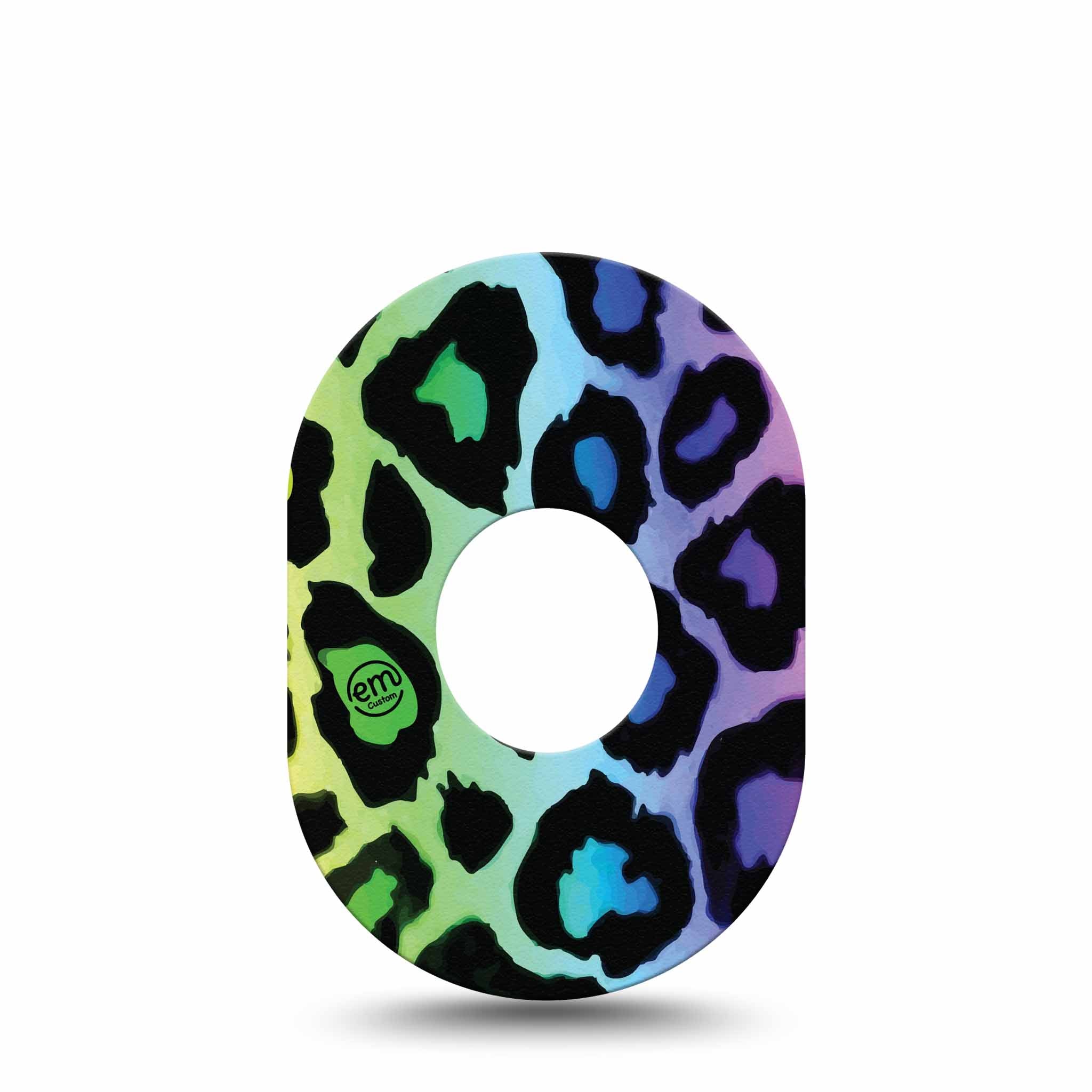 ExpressionMed Multicoloured Cheetah Adhesive Patch Dexcom G7/Dexcom ONE+ - Diabeticsupply.co.uk