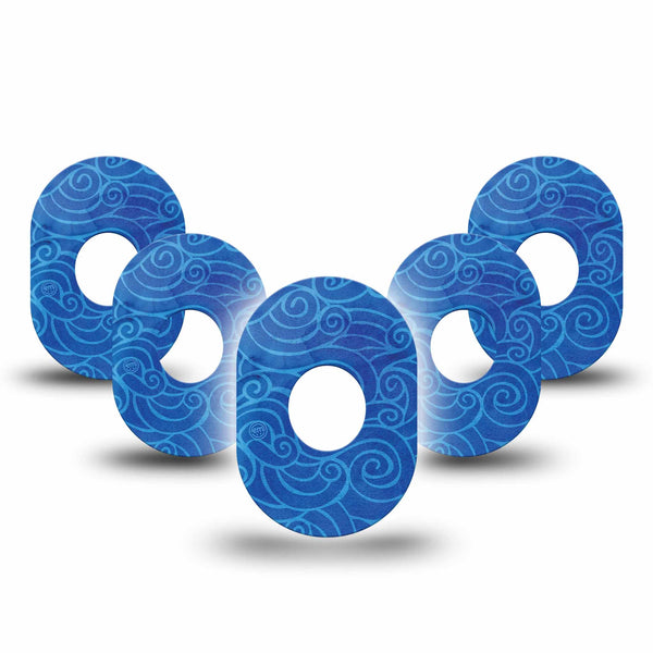 ExpressionMed Watercolour Waves Adhesive Patch Dexcom G7/Dexcom ONE+ - Diabeticsupply.co.uk