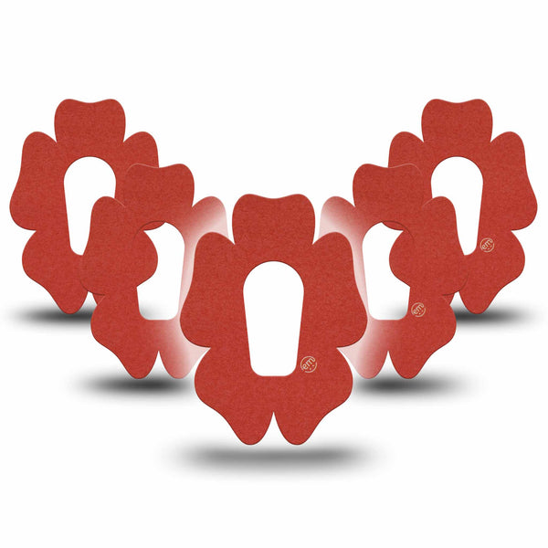 ExpressionMed G6/One Cherry Red Flower Shaped Adhesive Patch Dexcom - Diabeticsupply.co.uk