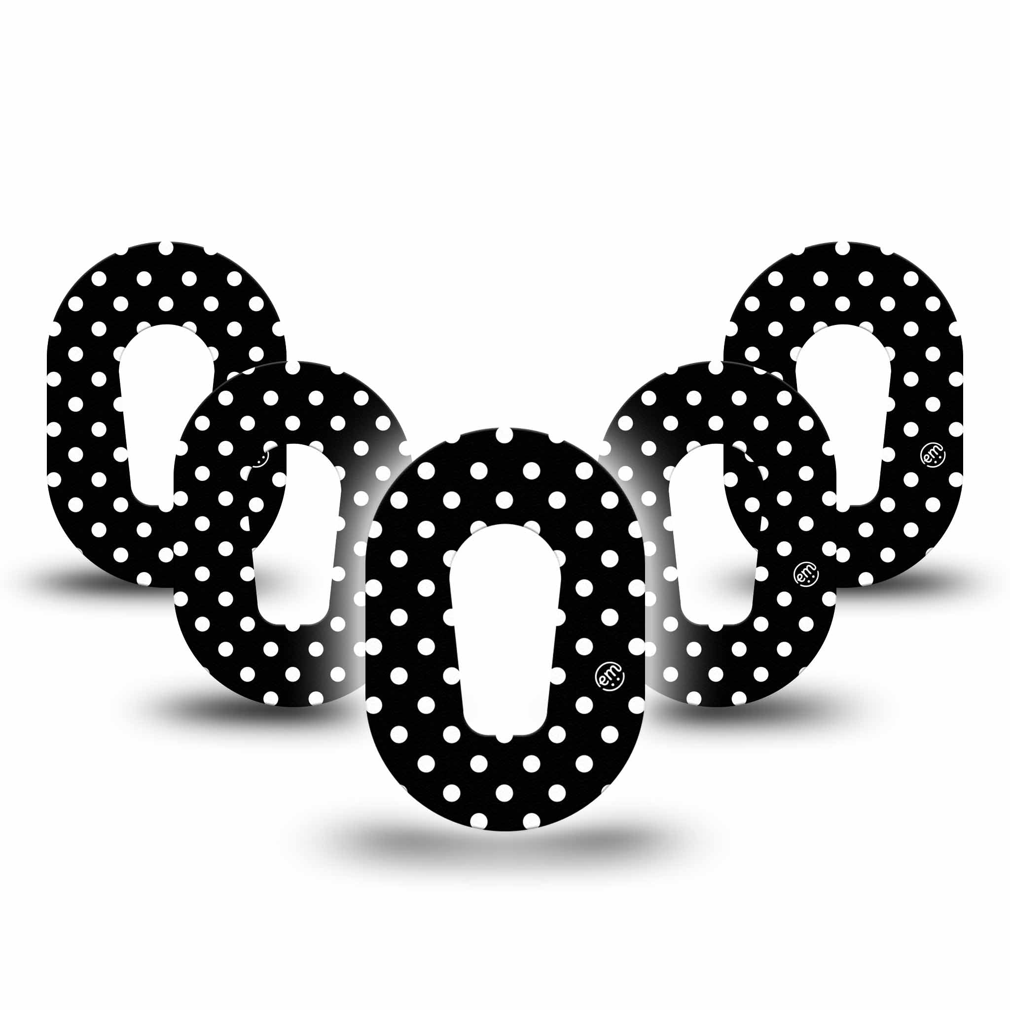 ExpressionMed Mini Black & White Polka Dot Adhesive Patch Dexcom G6/One - Diabeticsupply.co.uk