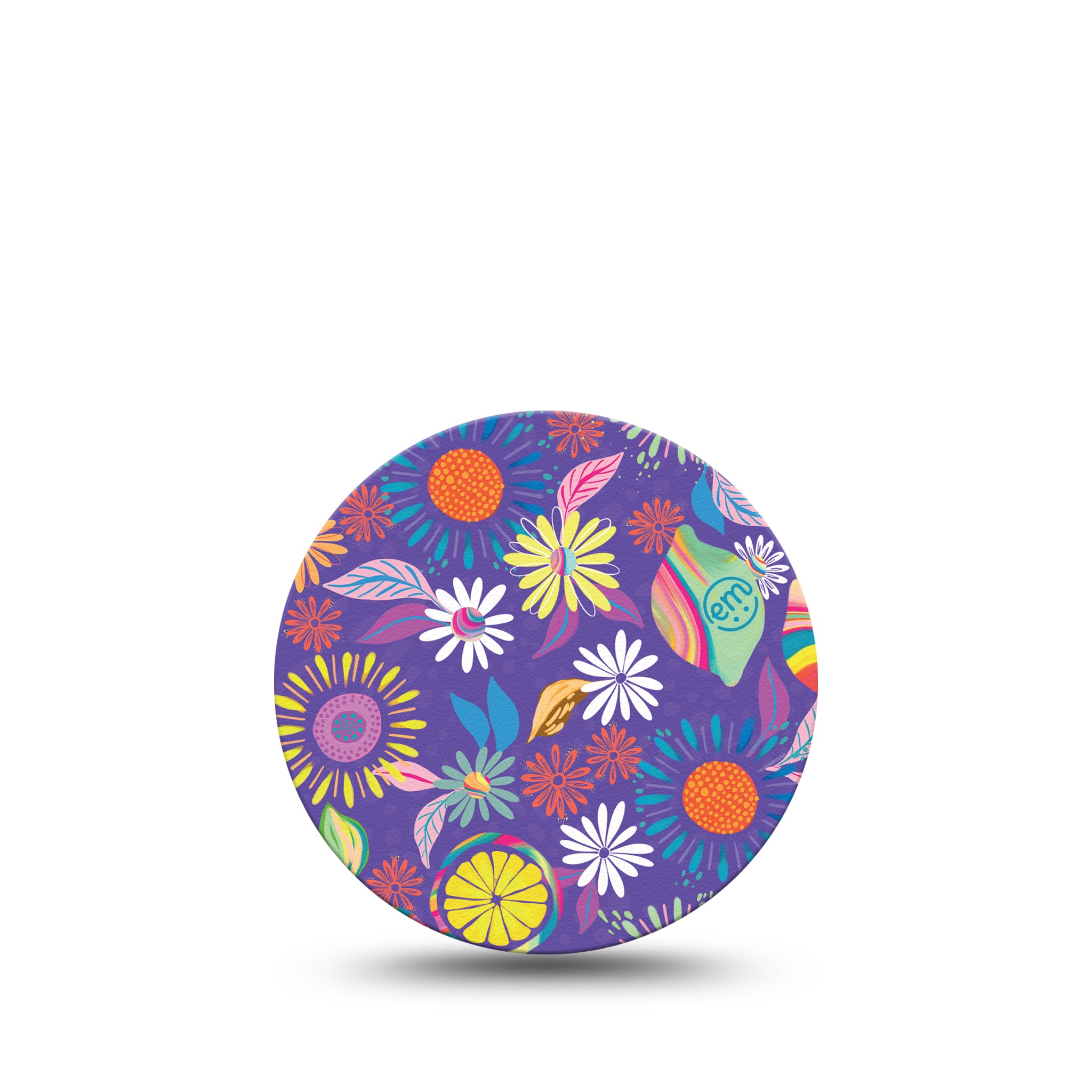 ExpressionMed OverPatch Purple Flower Adhesive Patch Freestyle Libre 3 - Diabeticsupply.co.uk