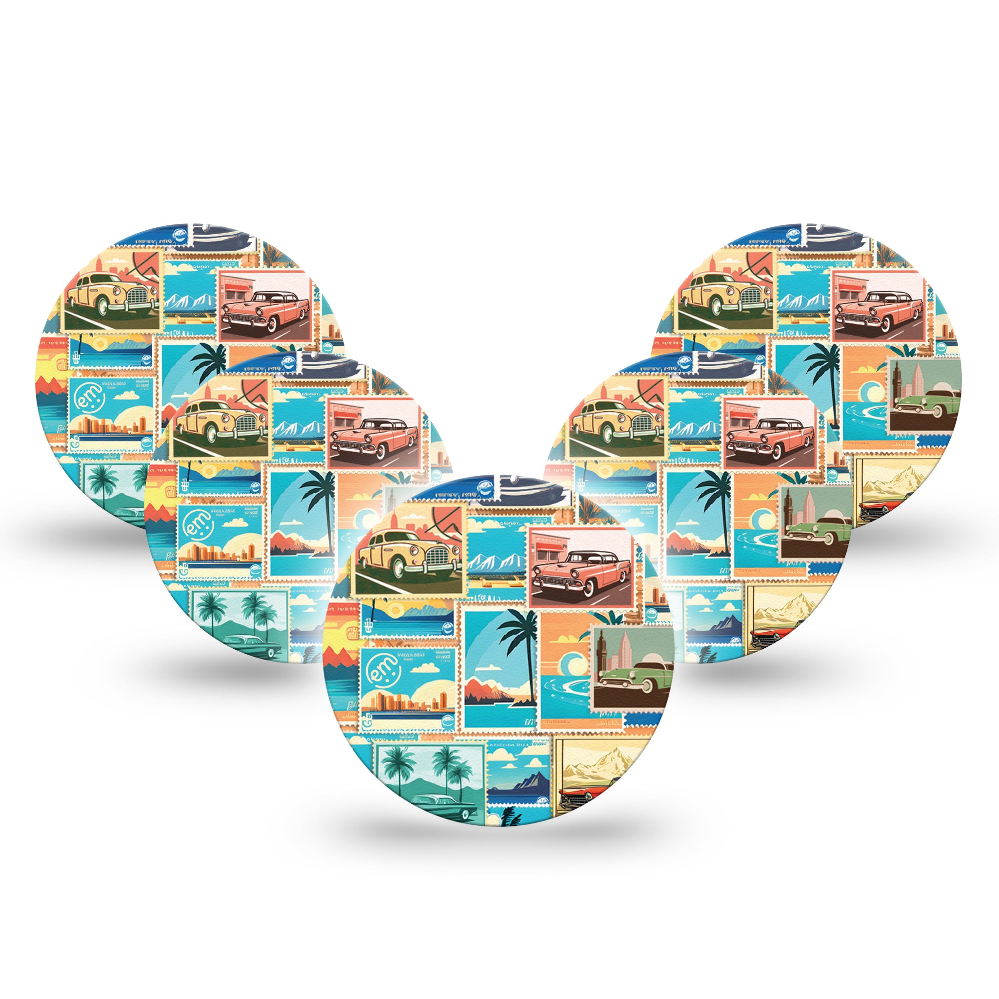 ExpressionMed OverPatch Vintage Cars Adhesive Patch Freestyle Libre 3 - Diabeticsupply.co.uk