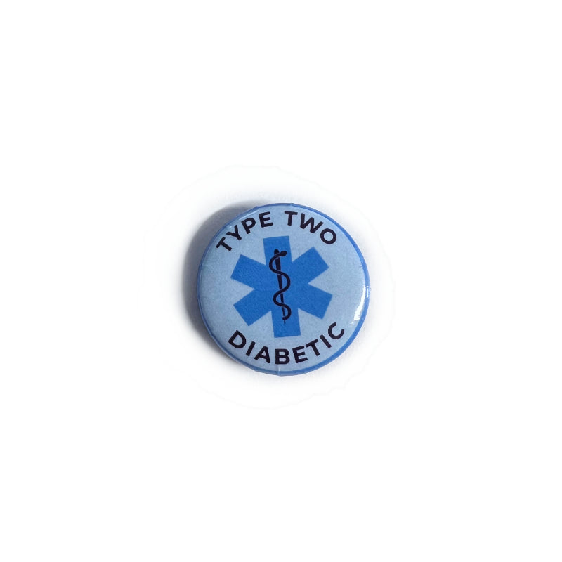 ETC Type Two Diabetic Blue Medical Alert Badge - Diabeticsupply.co.uk