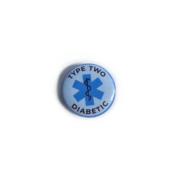 ETC Type Two Diabetic Blue Medical Alert Badge - Diabeticsupply.co.uk
