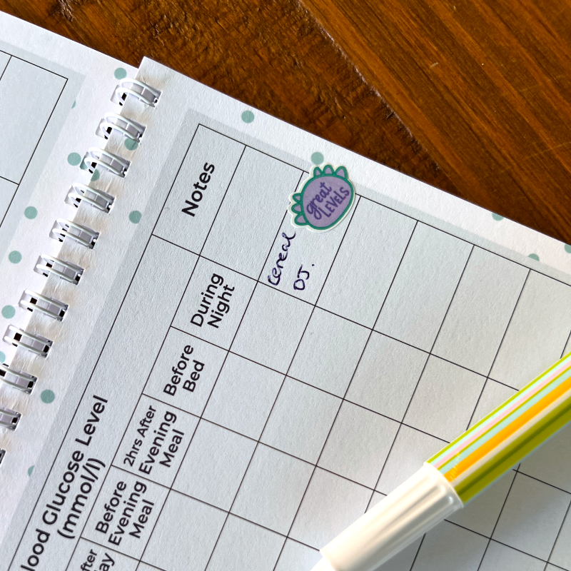 Betes the Axolotl - Logbook Stickers - Diabeticsupply.co.uk