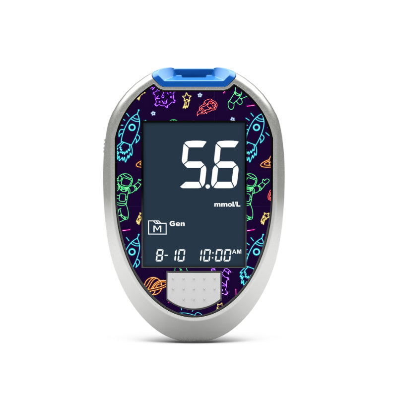 GlucoRx Nexus Meter Sticker (Neon Space) - Diabeticsupply.co.uk