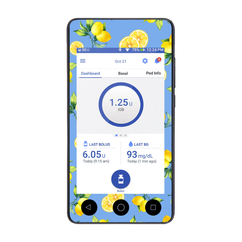 Omnipod DASH Cover (Zesty Blue Lemonade) - Diabeticsupply.co.uk