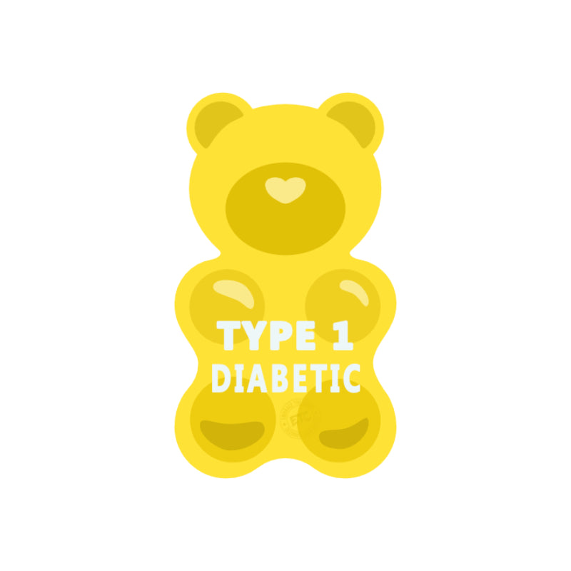 ETC Gummy Bear - Vinyl Decal Sticker (YELLOW) - Diabeticsupply.co.uk