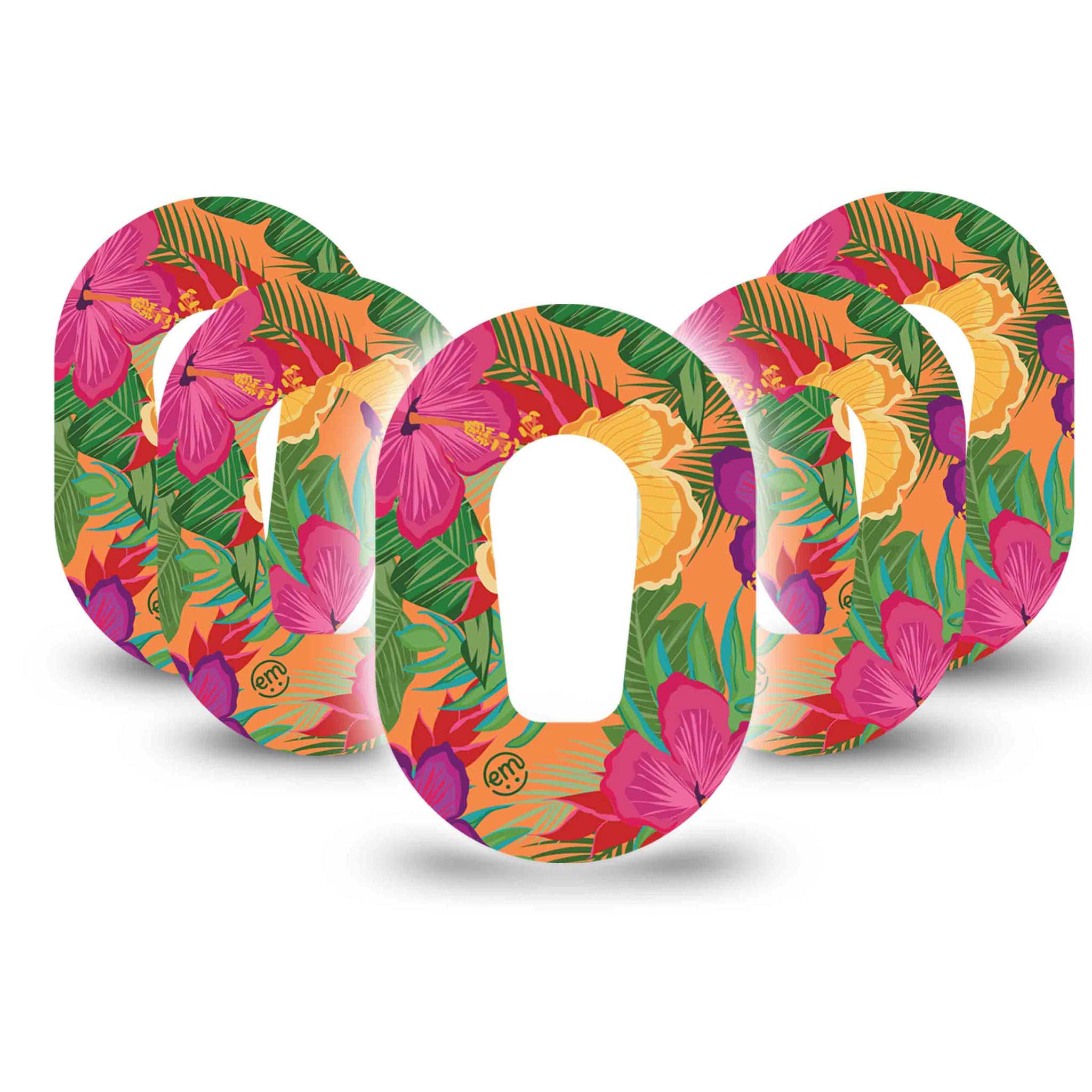 ExpressionMed Mini Bright Hibiscus Adhesive Patch Dexcom G6/One - Diabeticsupply.co.uk