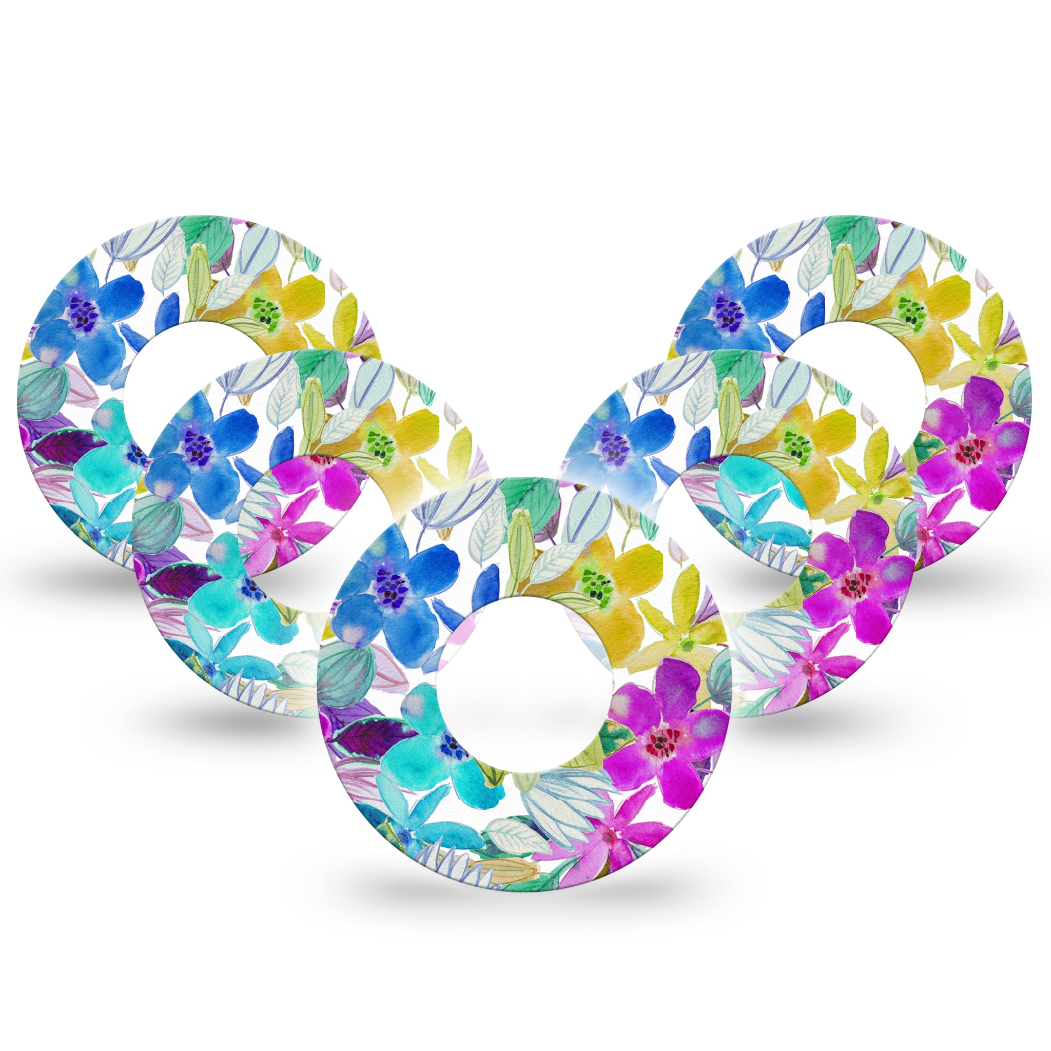 ExpressionMed Watercolour Floral Adhesive Patch Freestyle Libre 2 - Diabeticsupply.co.uk