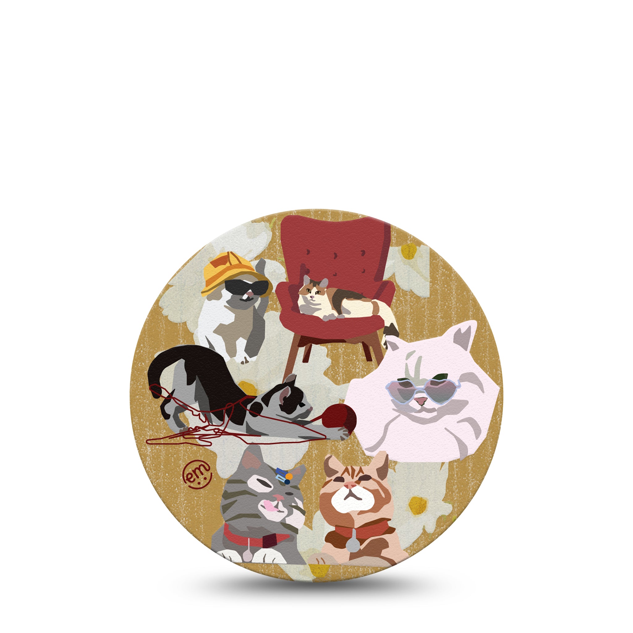 ExpressionMed OverPatch Kitty Cats Adhesive Patch Freestyle Libre 2 or 3 - Diabeticsupply.co.uk