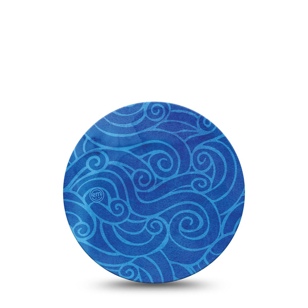 ExpressionMed OverPatch Watercolour Waves Adhesive Patch Freestyle Lib - Diabeticsupply.co.uk