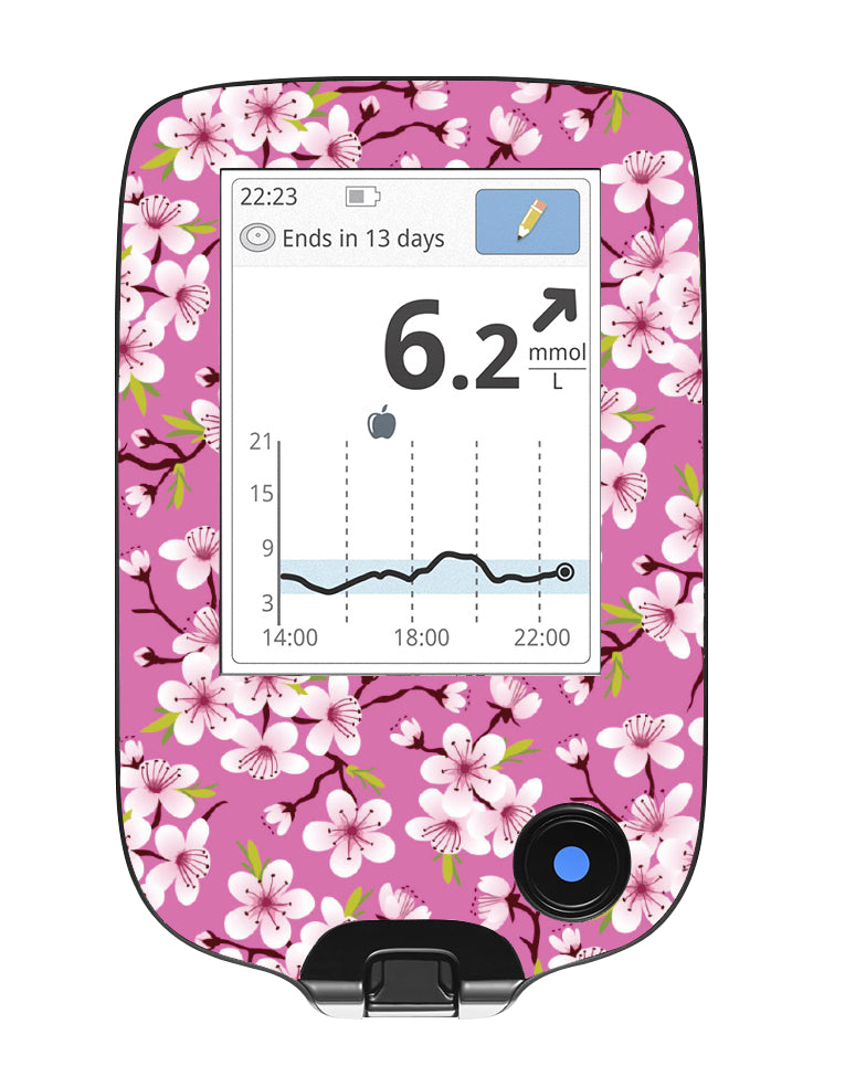 Freestyle Libre 2 Reader Sticker (Cherry Blossom) - Diabeticsupply.co.uk