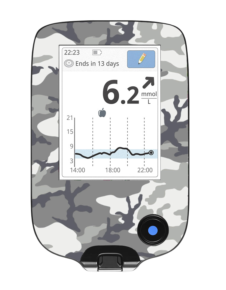 Freestyle Libre 2 Reader Sticker (Snow Camo) - Diabeticsupply.co.uk