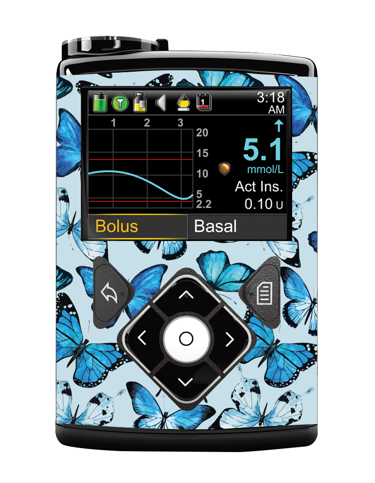 Medtronic 640/670G/780G Pump Sticker (Butterfly Blue) - Diabeticsupply ...