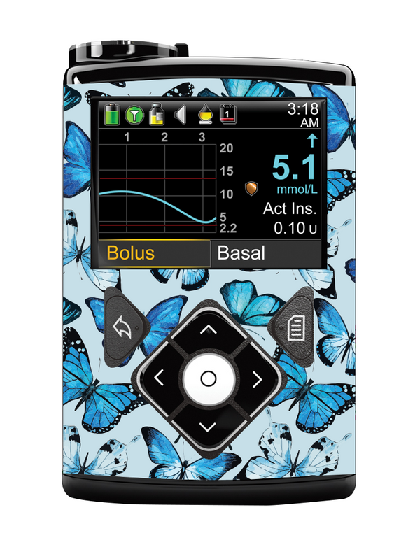 Medtronic 640/670G/780G Pump Sticker (Butterfly Blue) - Diabeticsupply ...